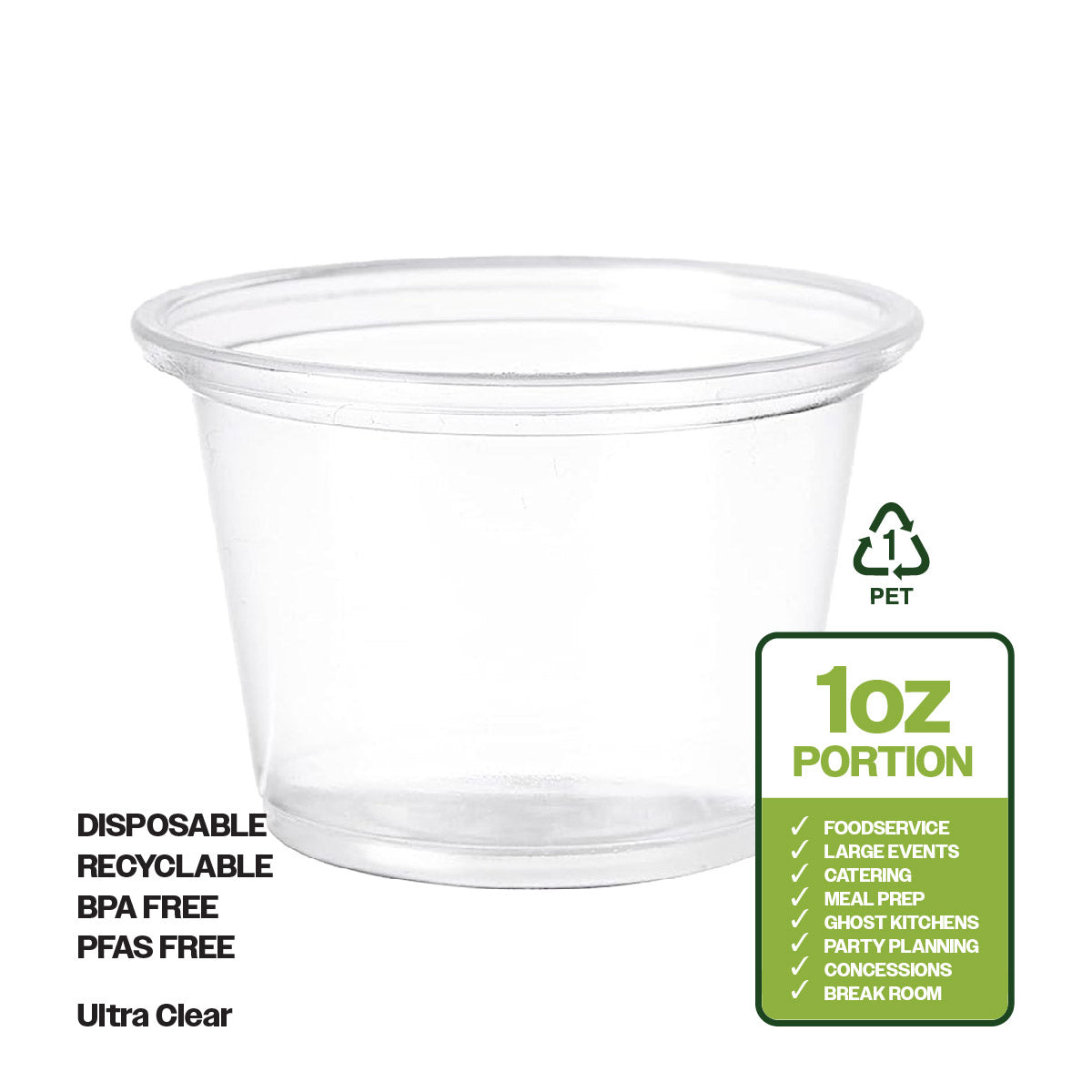 CIAO! 1OZ PP Clear Portion Cup (Case of 2,500) – FulPac
